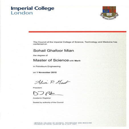 MSc Certificate | PDF