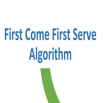 First Come First Serve (FCFS) Scheduling Algorithm: Basics & Implementation | PDF