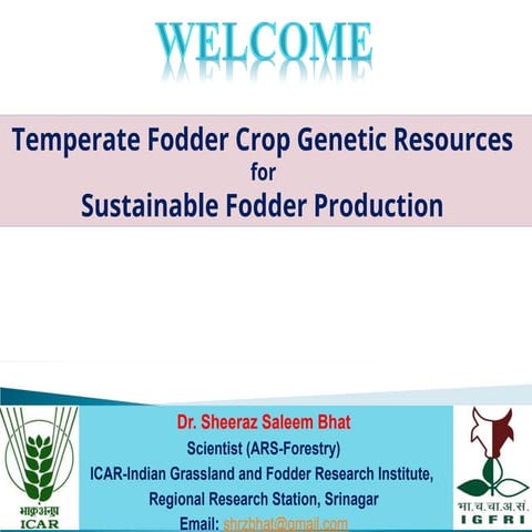Fodder Crop Genetic Resources in Temperate Areas | PPT