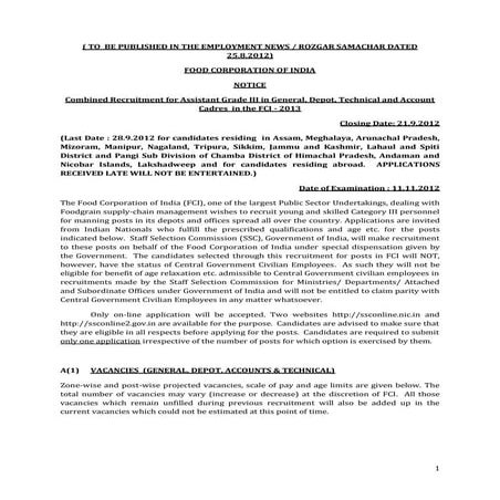 Fci notice final2 | PDF