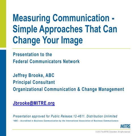 FCN Presentation - Measuring Communication - Nov 2012 | PDF
