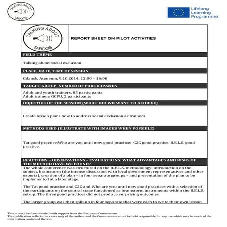 FCP EF Pilot Report Sheet Gdańsk Ateneum, 9.10.14