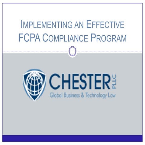 Creating an FCPA Program | PPTX
