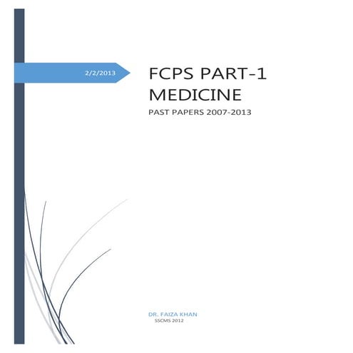 Fcps medicine part-1 papers 2007-2013 | DOCX