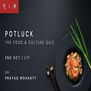 Potluck - Food & Culinary Quiz 2022 | QM Prayag Mohanty | BITS Pilani ...