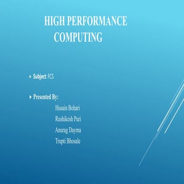 High performance computing in cyber security | PPT