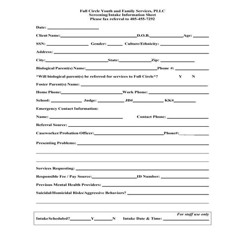 Fcyfs referral form | PDF