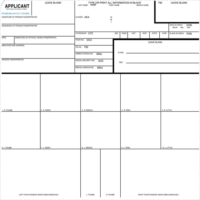 Fd 258 form | PDF