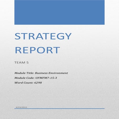 Strategy Report | PDF