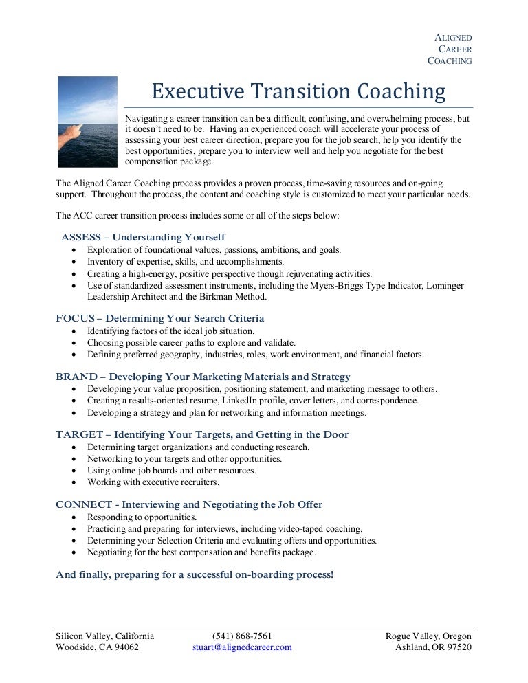 Executive Transition coaching overview Executive Transition coaching overview