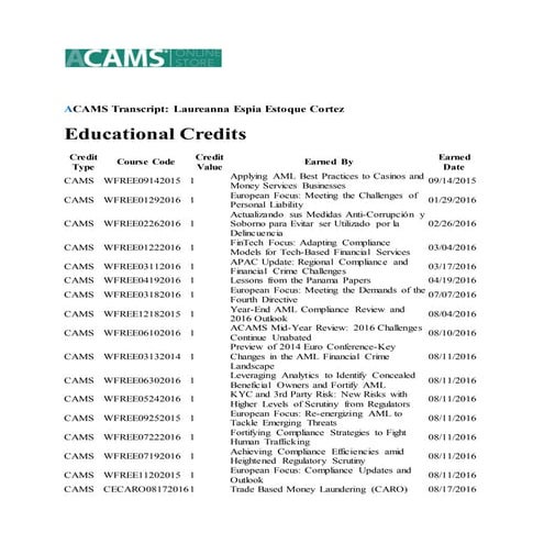 Laurie Acams Transcript | DOCX