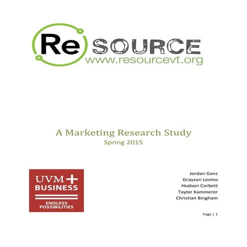 ReSOURCE-A Marketing Research Study-Final Draft | PDF