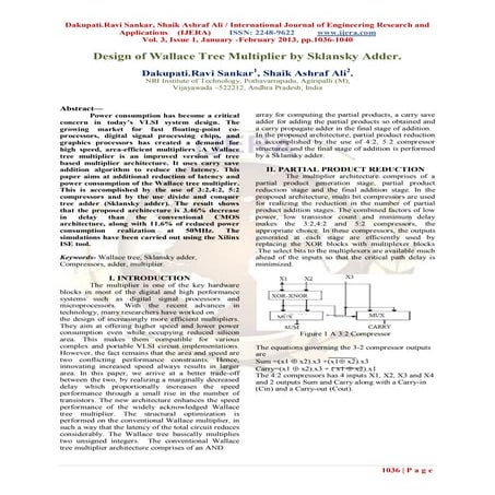 Wallace tree multiplier | PDF