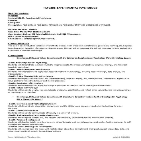 Exp Psych Syllabus | DOCX