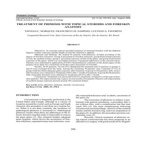 Phimosis Treatment with steroids and foreskin Anatomy | PDF