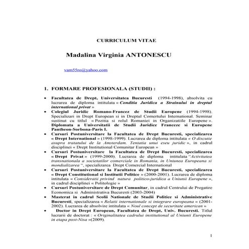 Curriculum vitae- PÃ®rvu Bogdan Adrian | PDF