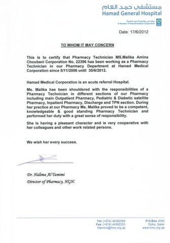 City Pharmacy Experience certificate | PDF