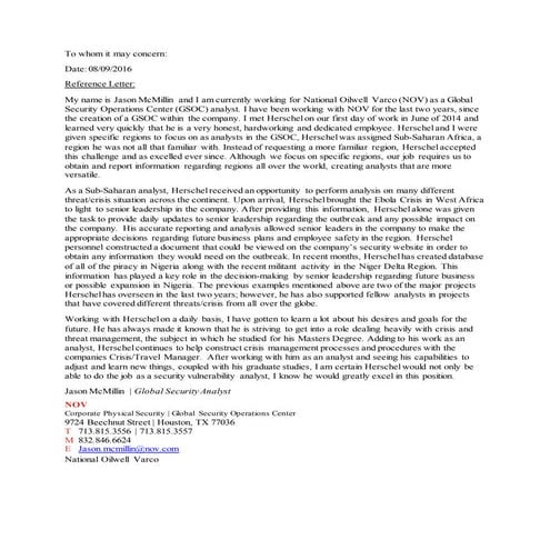 Reference Letter from Client | PDF