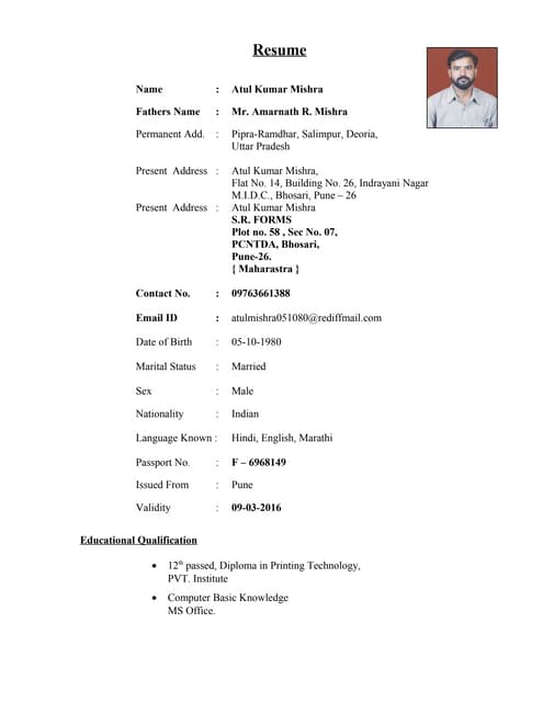 Zamir Malik CURRICULUM VITAE | PDF