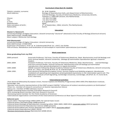CV for Gadella 2016 | PDF