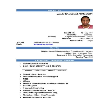 Khaled Mahmoud - Curriculum Vitae | DOCX