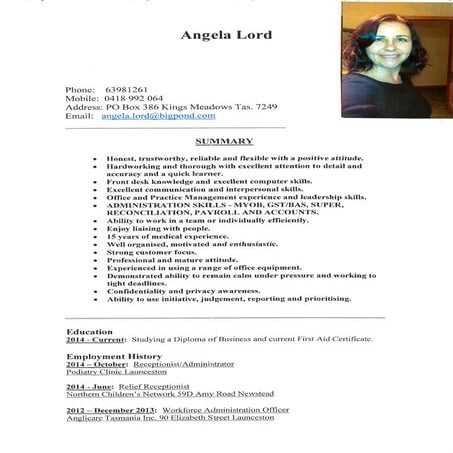 Angela Lord cv 7 | PDF