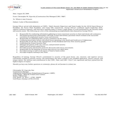 Letter of Recommendation LBG | PDF