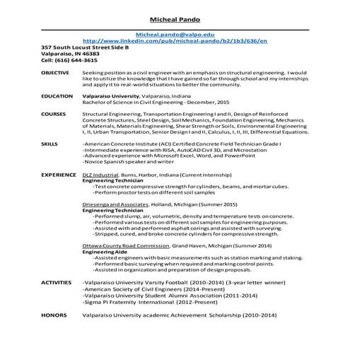 Mike Pando Resume (Fall 2015) (1) | DOCX
