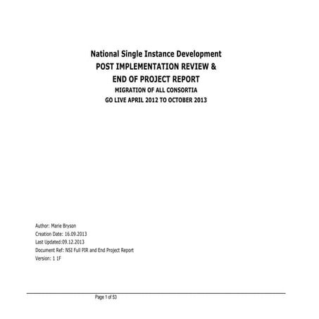 NSI Full PIR and End Stage Report v1 1 F | PDF