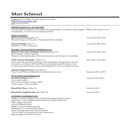 Resume MATT SCHISSEL | DOCX