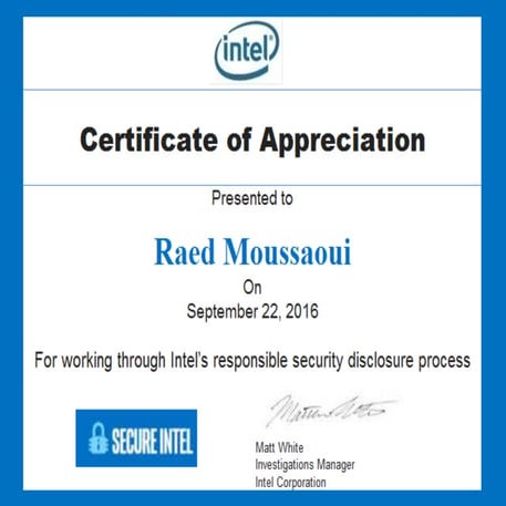 Appreciation Intel | PDF