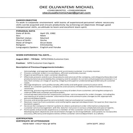 OKE OLUWAFEMI MICHAEL CV | DOCX