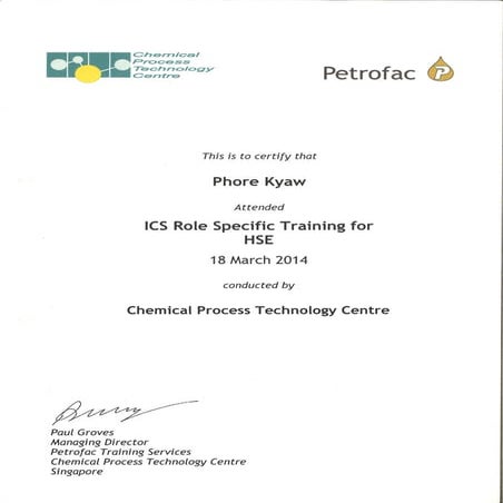 11. ICS Specific Role Training for HSE (Petrofac) | PDF