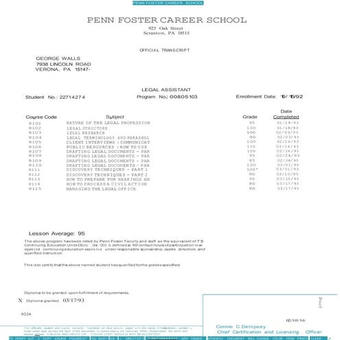 Transcripts Legal Assistant | DOCX