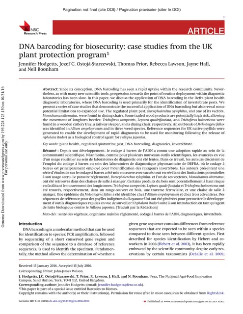 DNA Barcoding: Universal Tool for Species Identification and Classification | The Lifesciences ...