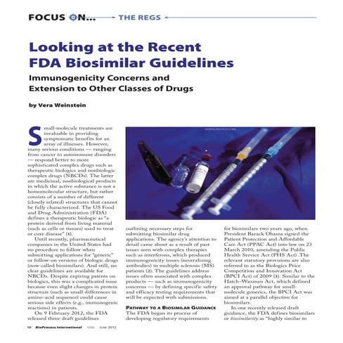 Fda biosimilar guidelines review | PDF
