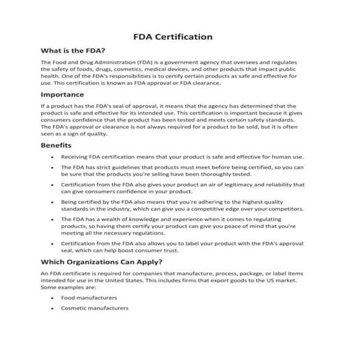 FDA Certification (1).ppt