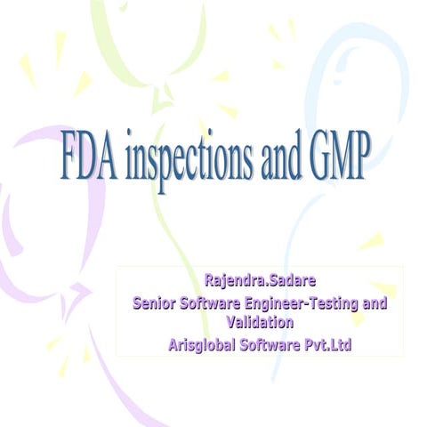FDA cGMP Inspections | PPT