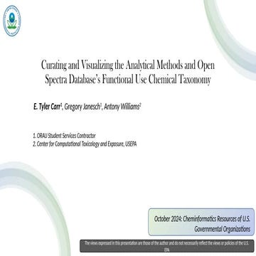 Curating and Visualizing the Analytical Methods and Open Spectra Database's Functional Use ...