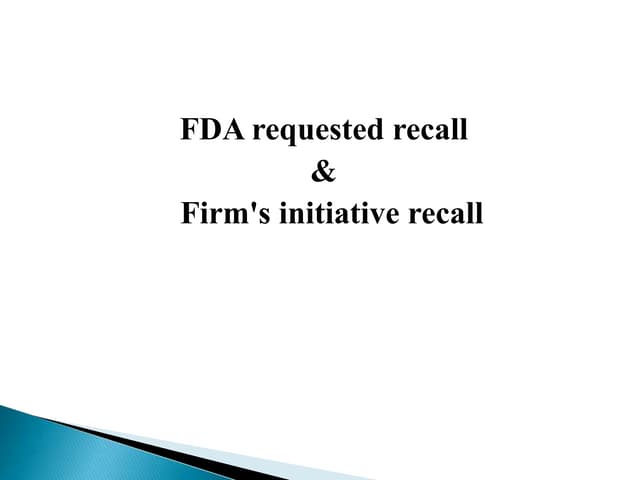 Pharmaceutical product recall | PPTX