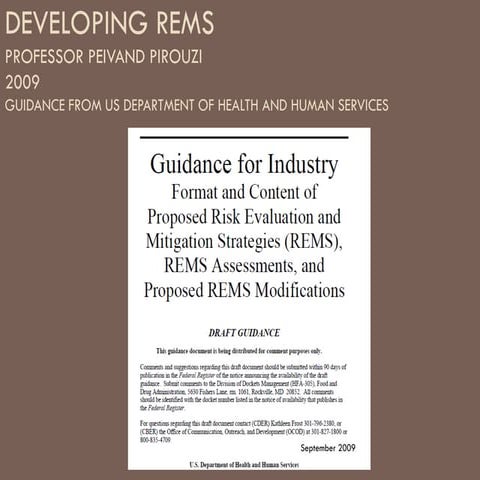 FDA Guidance for risk evaluation and mitigation strategies - Professor ...