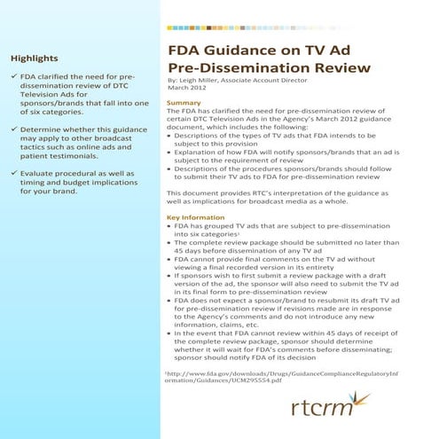 RTC POVs: FDA Warning Letter for Copaxone, March 2012 | PDF