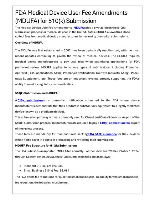 Know about the fda 510 k submission | PDF