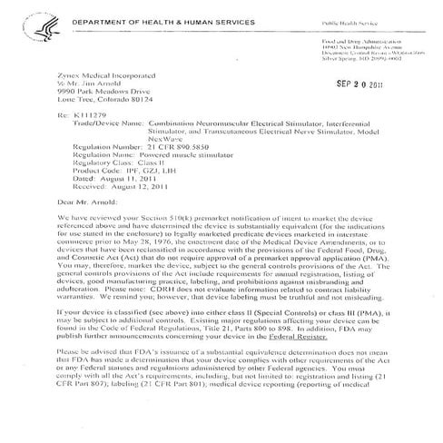 Fda zynex nexwave | PPT