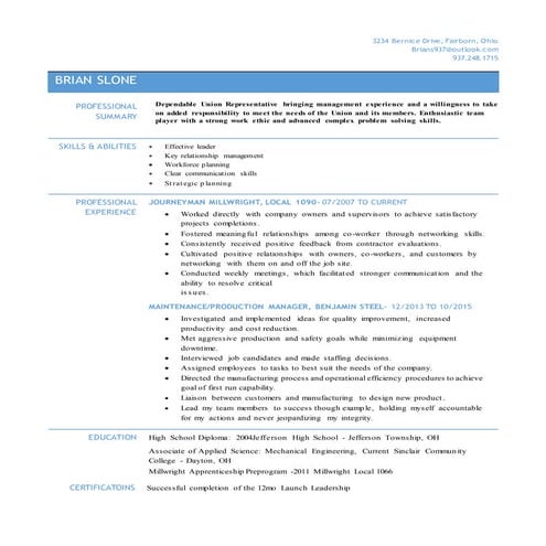 Brian Slone Resume | DOCX