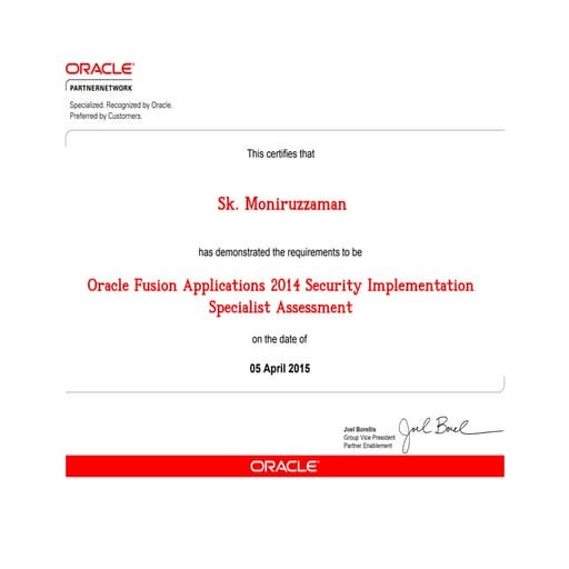 Oracle Fusion Applications 2014 Security Implementation | PDF