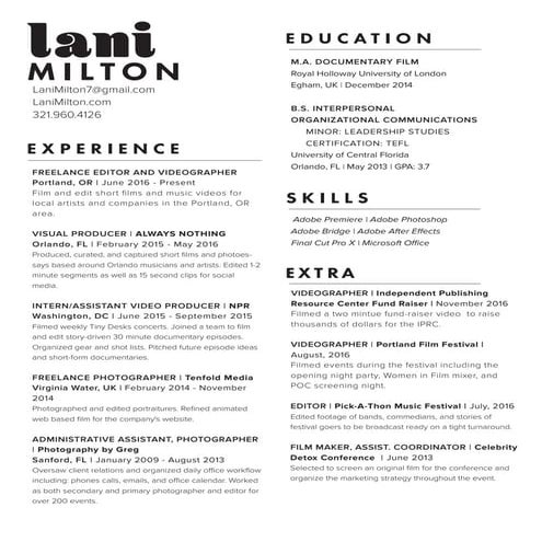 Lani Milton_Resume | PDF