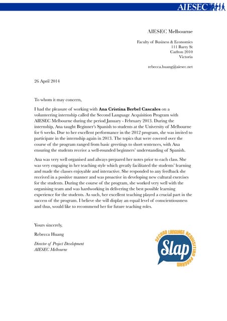 LETTER OF MERIT_Cristina | PDF