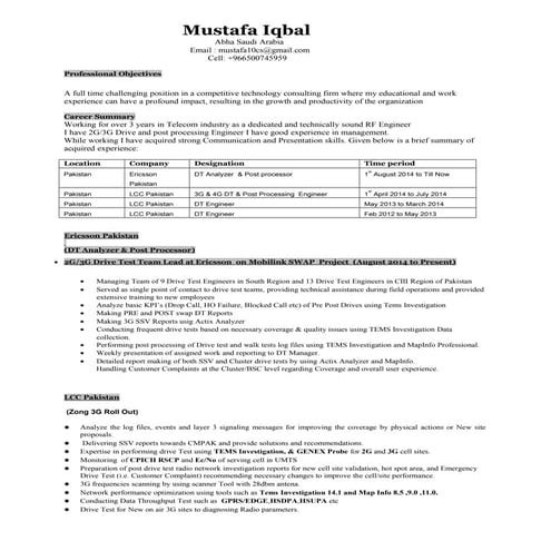 Mustafa Iqbal Cv | PDF
