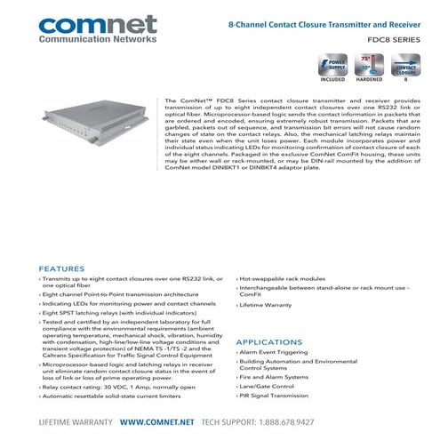 ComNet FDX60M1A Data Sheet | PDF